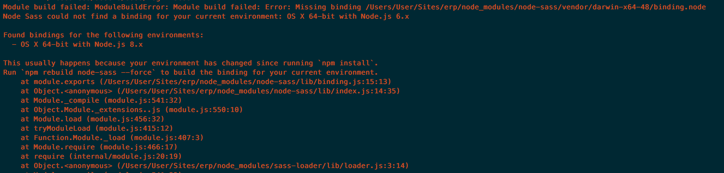 How to fix “Error: Node Sass does not yet support your current environment” - Anansewaa