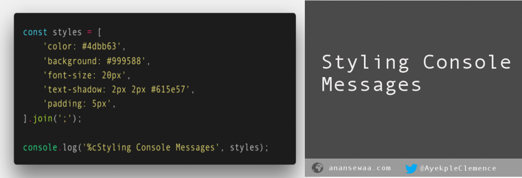 Styling Console Messages - Anansewaa